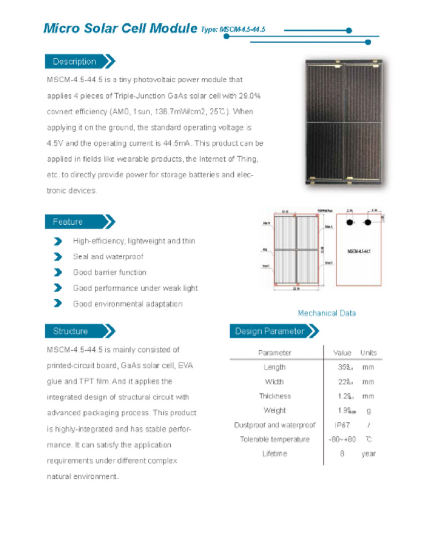 Micro high-efficiency solar cell module from China manufacturer - YIM SPACE